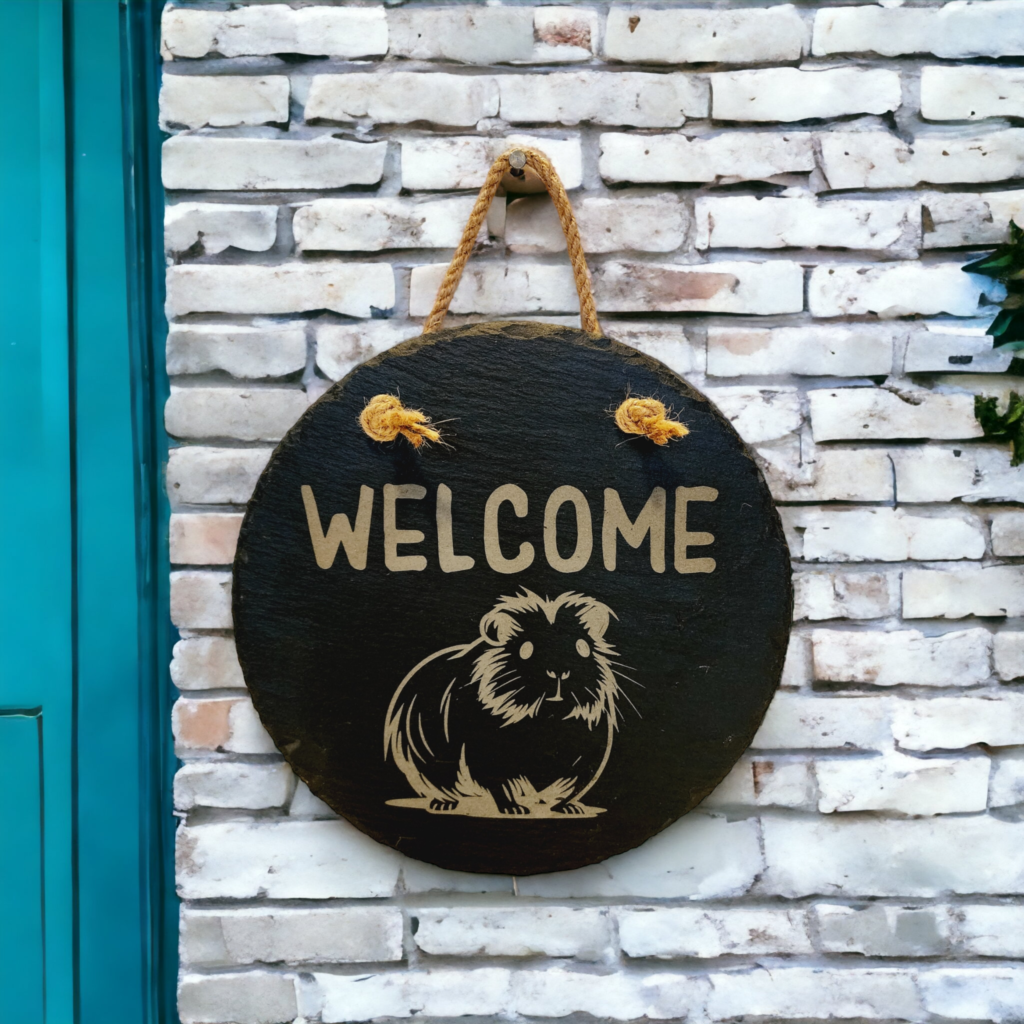 Guinea Pig Slate Welcome Sign - Triple Dog Dare You Designs